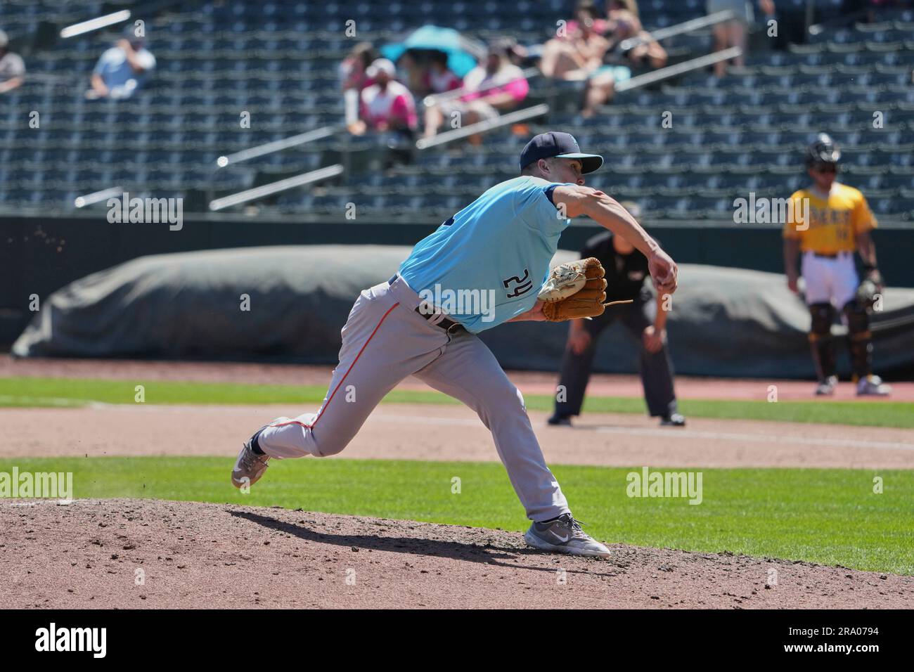 Salt Lake UT, USA. 25th June, 2023. Sugar Land pitcher Jimmy Endersby ...