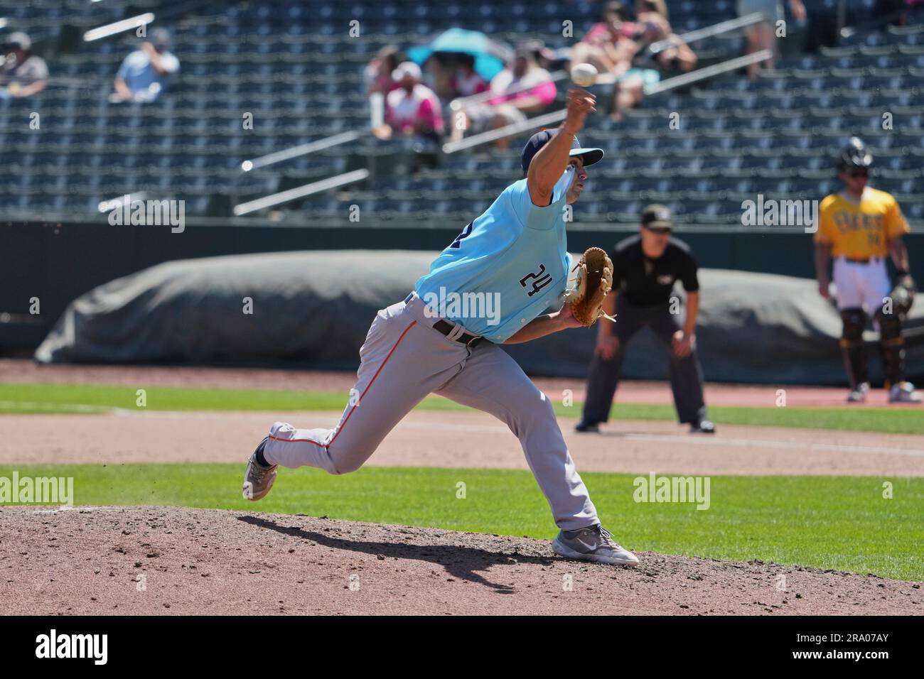 Salt Lake UT, USA. 25th June, 2023. Sugar Land pitcher Jimmy Endersby ...