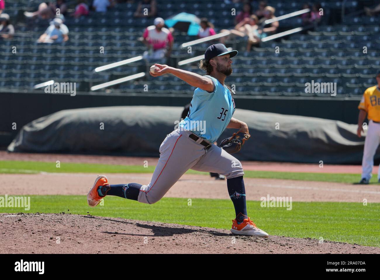 Salt Lake UT, USA. 25th June, 2023. Sugar Land pitcher Matt Ruppenthal ...