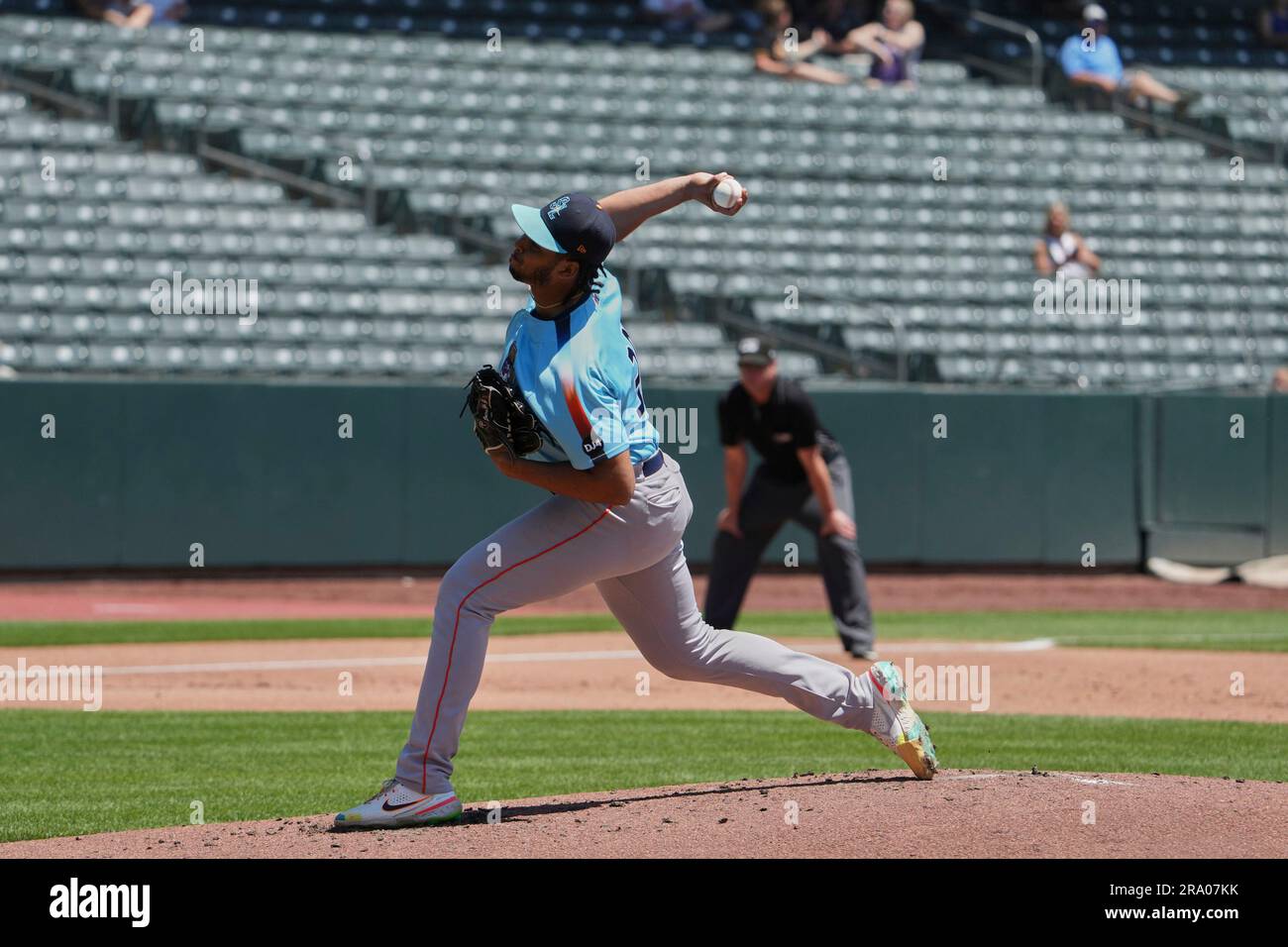 Salt Lake UT, USA. 25th June, 2023. Sugar Land pitcher Jairo Solis (36 ...