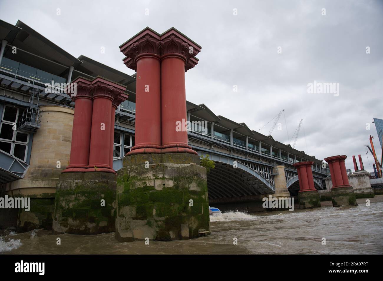 Blackfriars railway bridge with the original Grade II listed bridge ...
