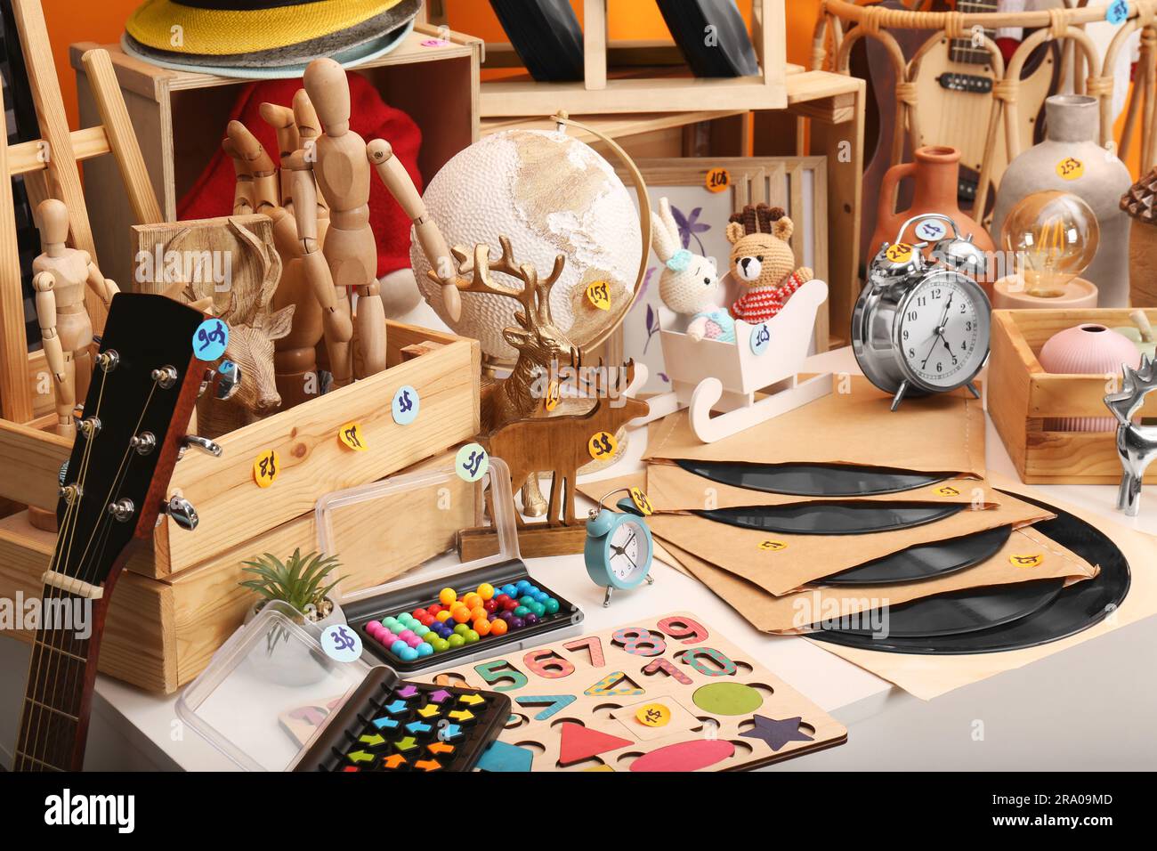 Many different stuff in room. Garage sale Stock Photo - Alamy