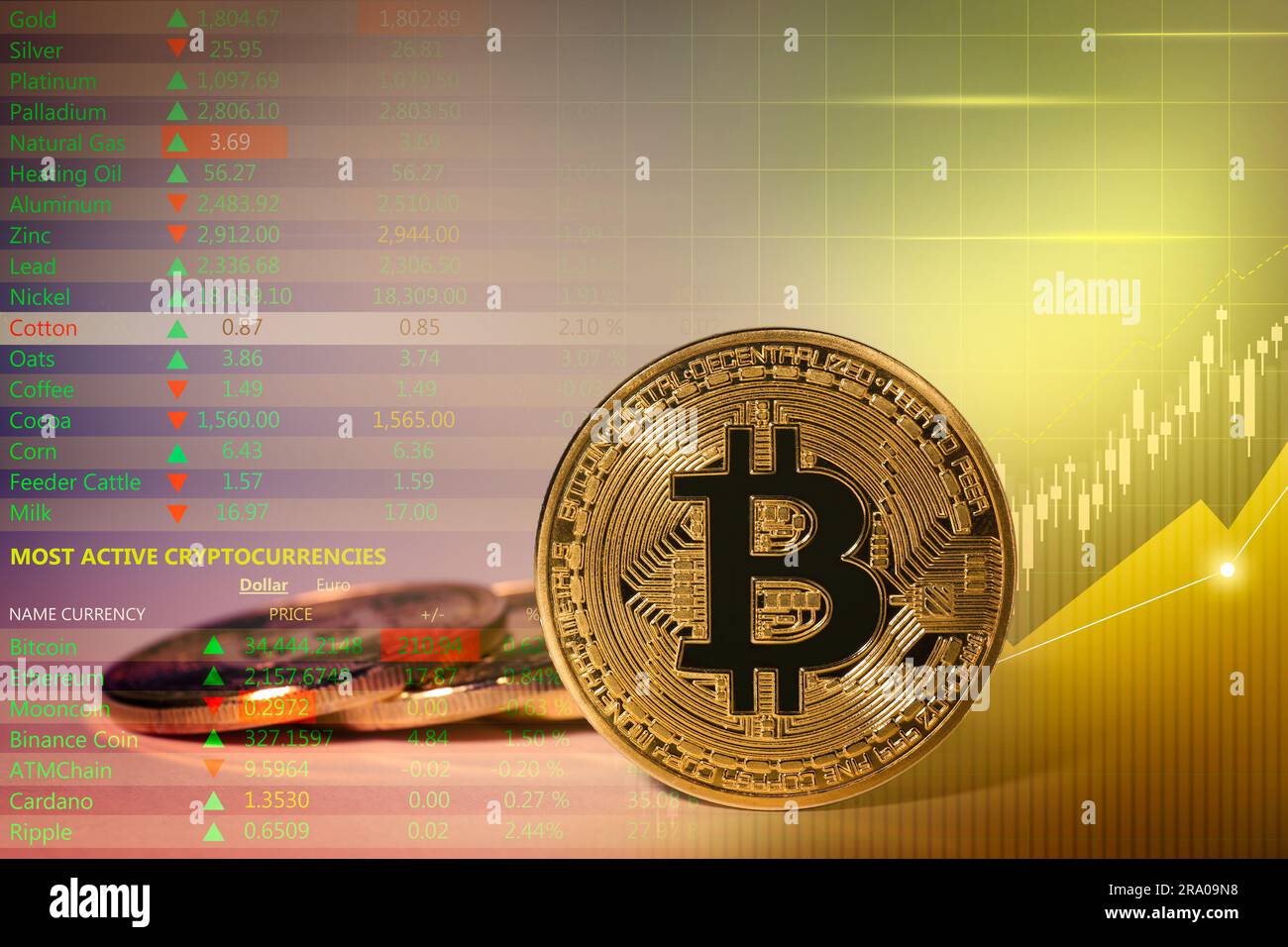 Bitcoin symbol digital graphs data hi-res stock photography and images ...