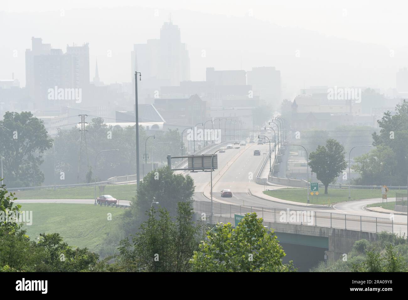 Reading, Pennsylvania: June 29, 2023: The City of Reading covered in a ...