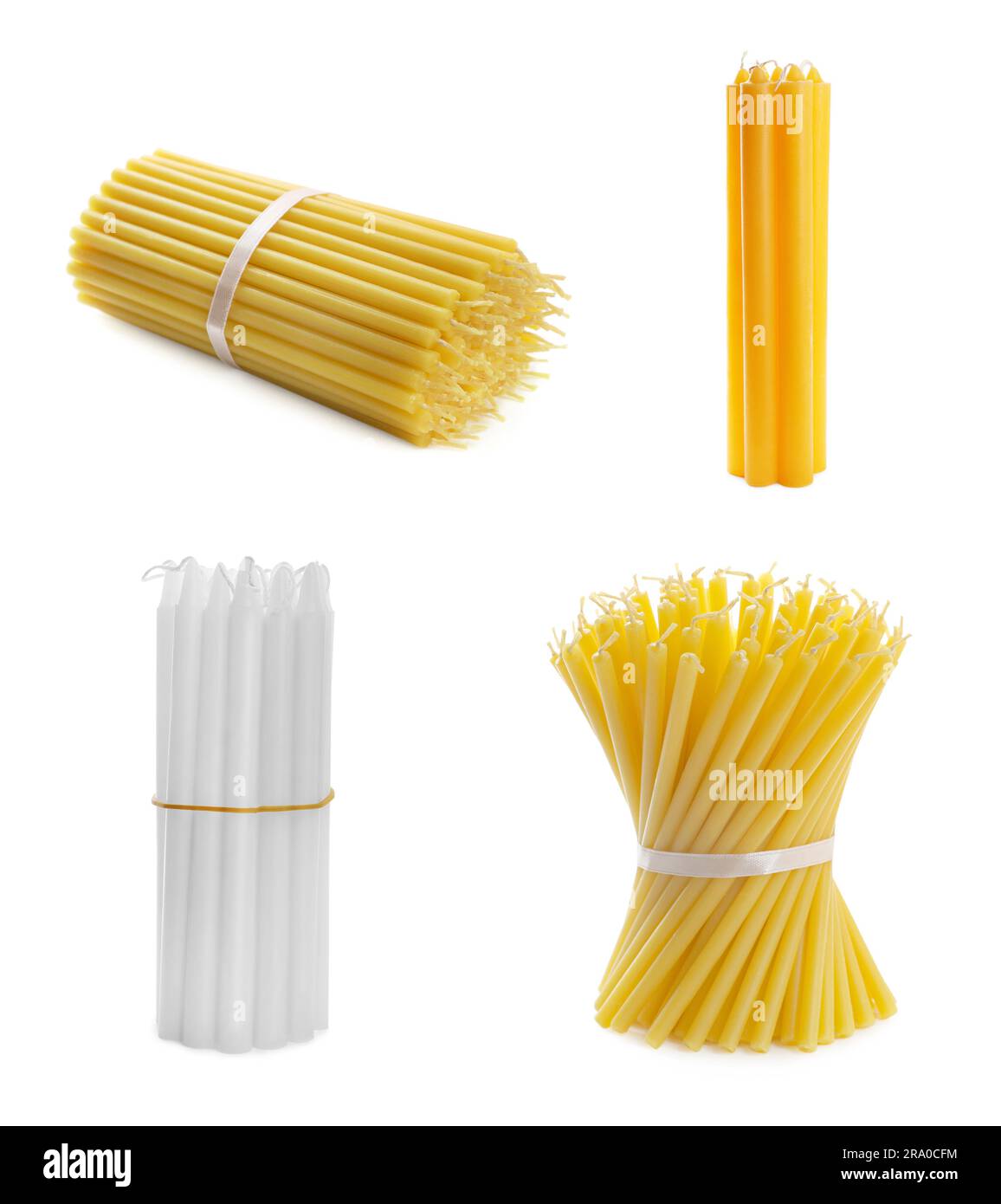 Collage with different church candles on white background Stock Photo ...