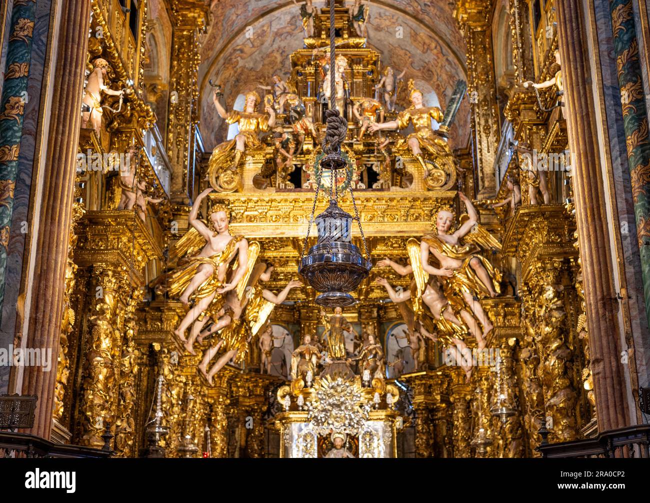 Detail of the High Altar of Santiago de Compostela cathedral Stock ...