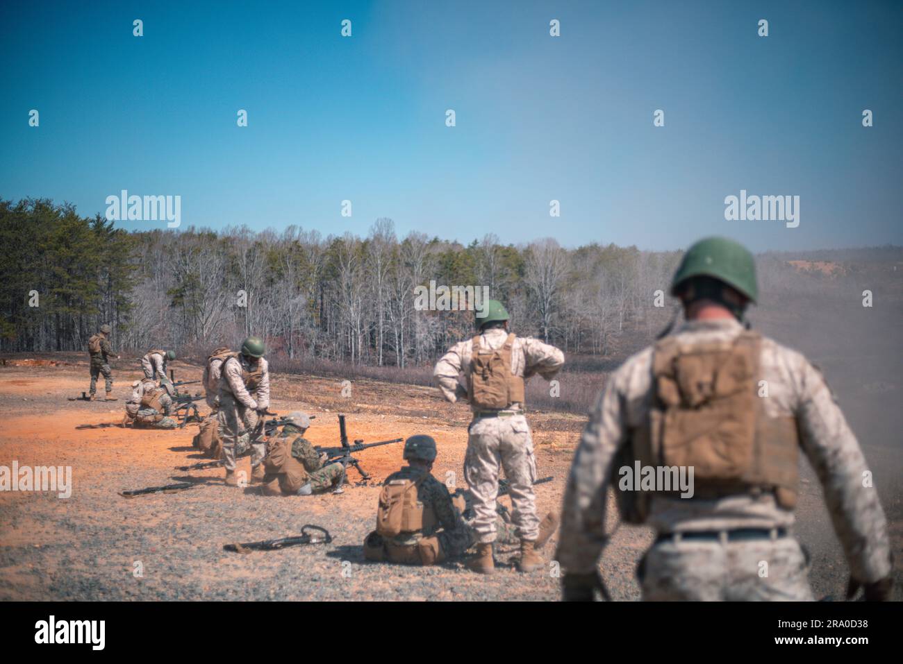 U.S. Marines participate in a crew served weapons range during the ...