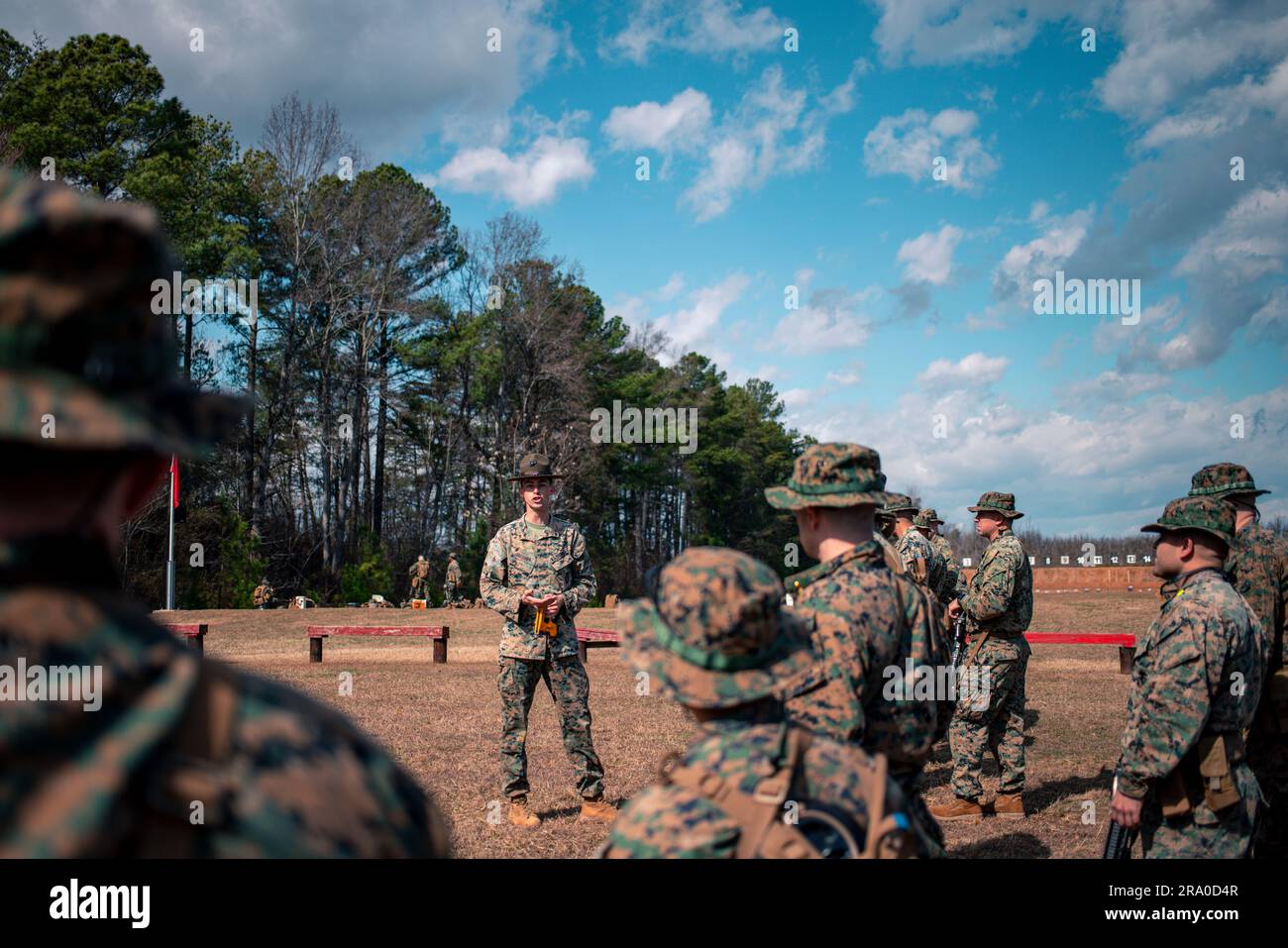 U.S. Marines participate in a known distance range during the Warrant ...