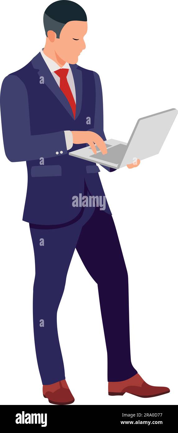 Portrait male employee working Cut Out Stock Images & Pictures - Alamy