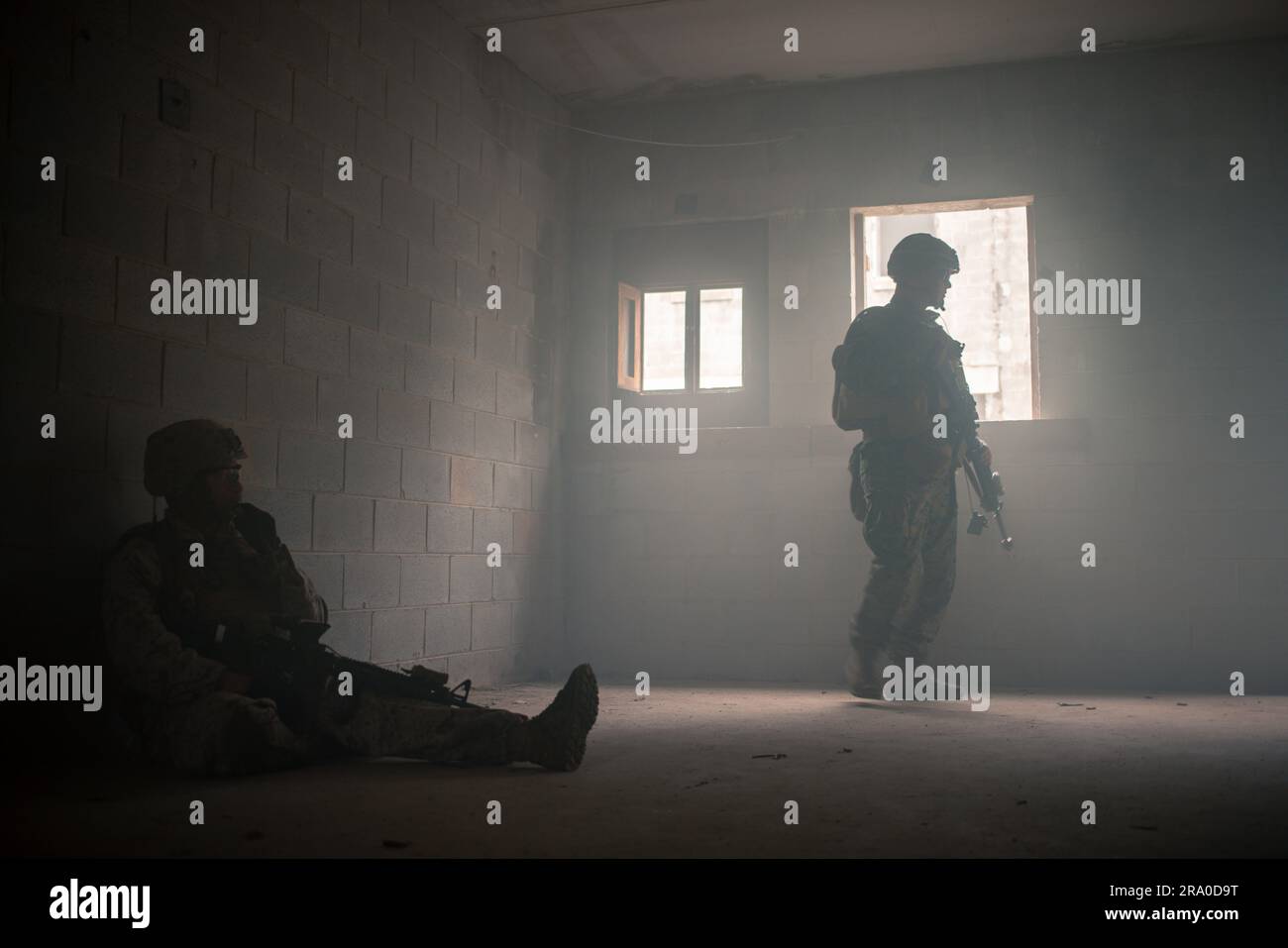 U.S. Marines provide security during the Warrant Officer Basic Course ...