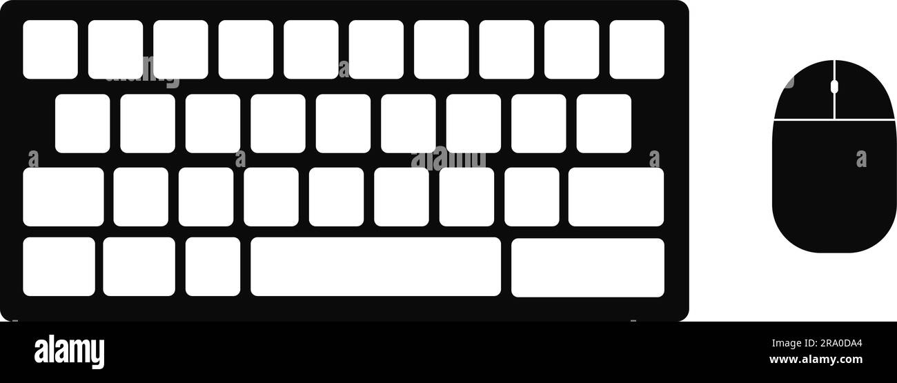 Keyboard and mouse symbol vector illustration. Computer device icons ...