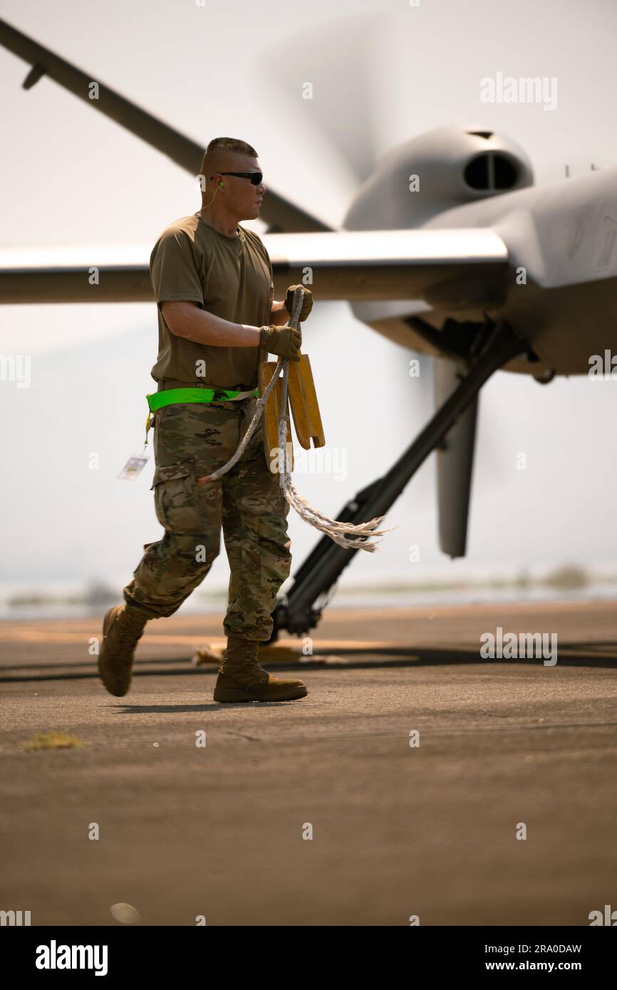 U.S. Airmen assigned to the 163d Attack Wing on March Air Reserve Base ...