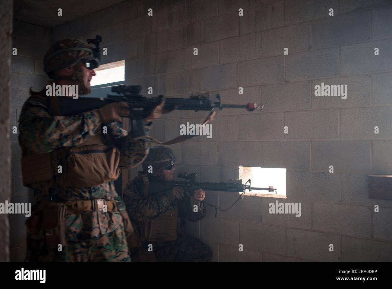 U.S. Marines provide security during the Warrant Officer Basic Course ...