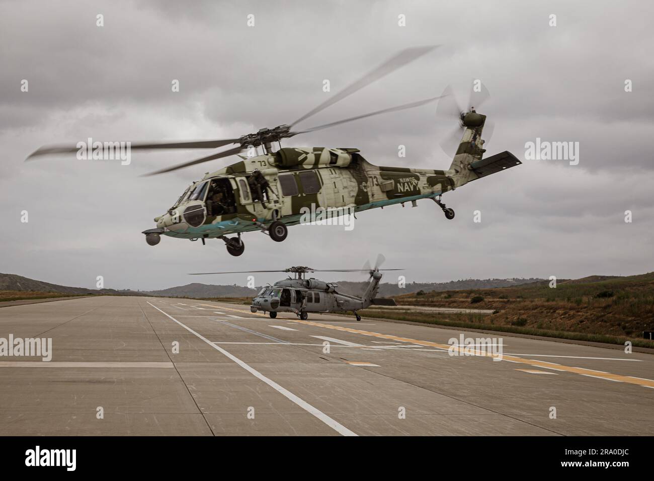 CAMP PENDLETON, Calif. (June 22, 2023) Two MH-60S Seahawk Helicopters ...