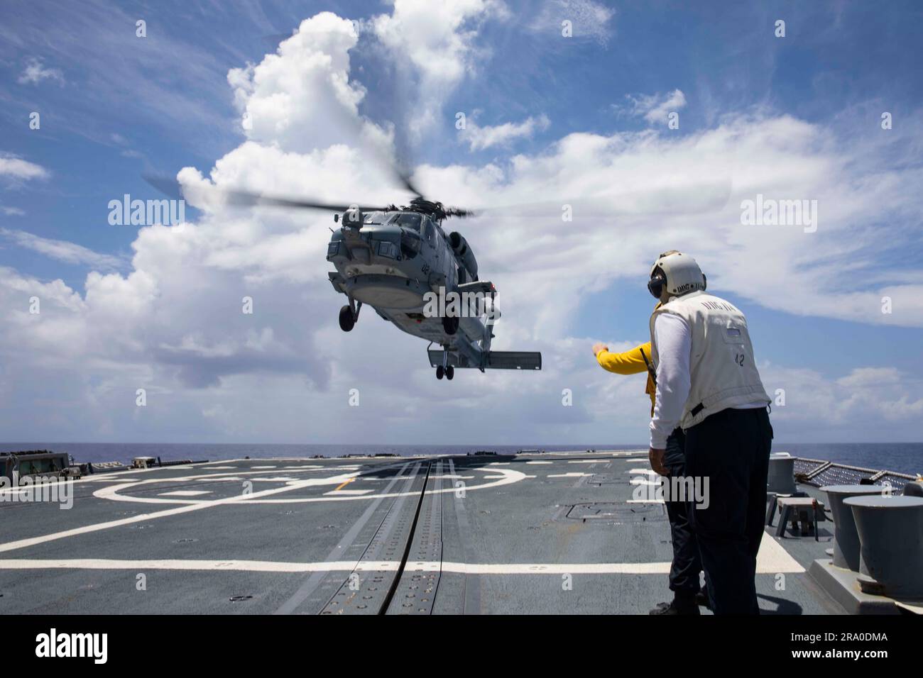 PHILIPPINE SEA (June 29, 2023) An MH-60R Sea Hawk helicopter, attached ...