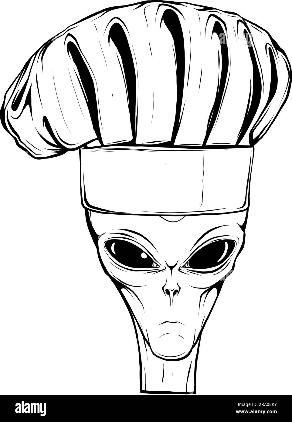 Alien Wearing Chef Hat Vector Art Illustration on Isolated Background ...