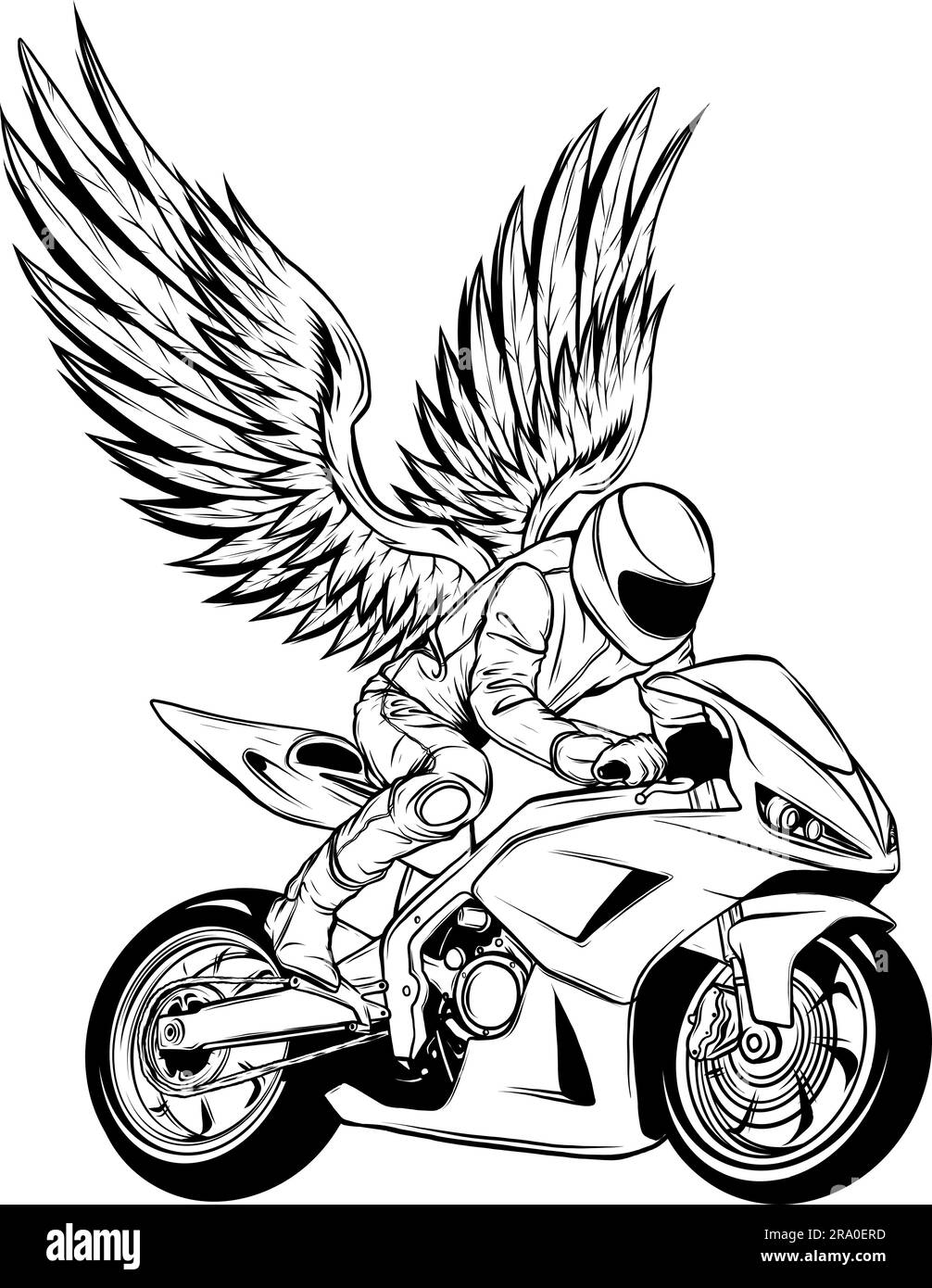 Motorcycle Black And White Vector Illustration Design Stock Vector