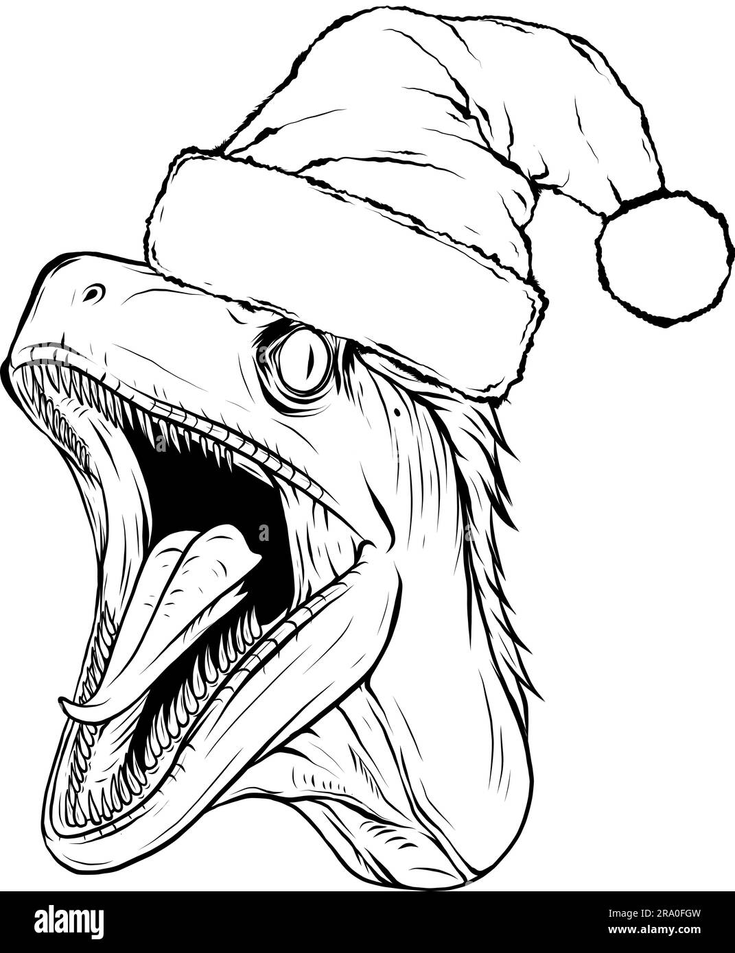 Hand drawn illustration of a raptor dinosaur outline Stock Vector Image ...