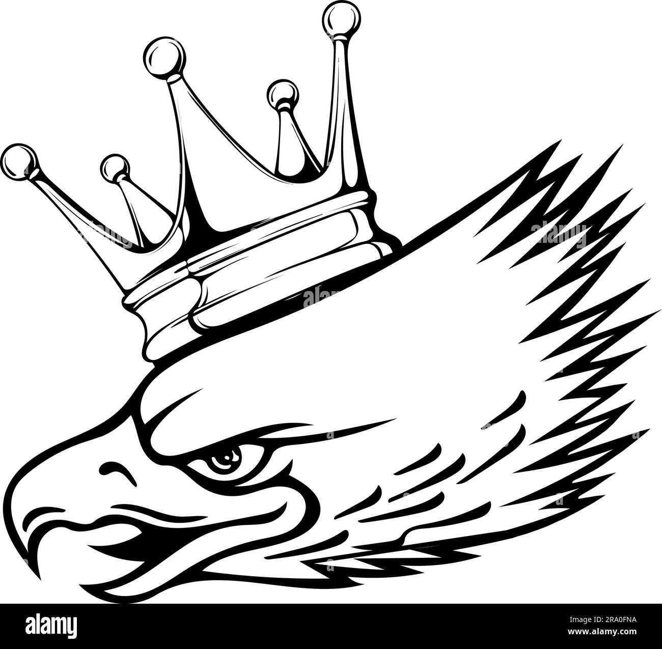 Eagle head in outline style. vector illustration Stock Vector Image ...