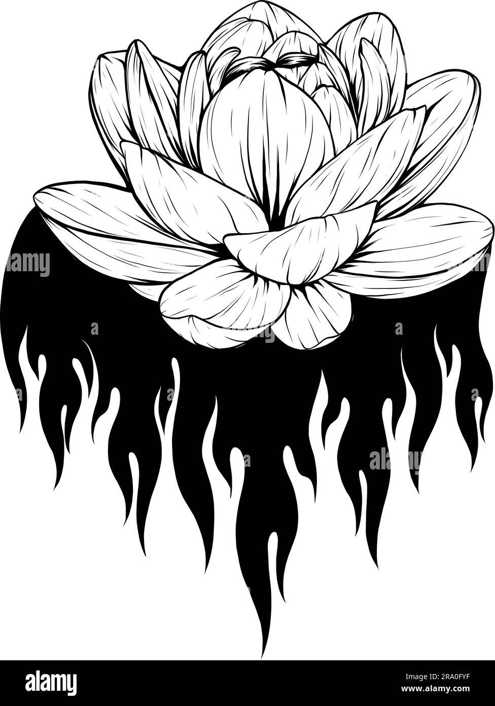 Illustration of lotus flower outline vector design Stock Vector Image ...
