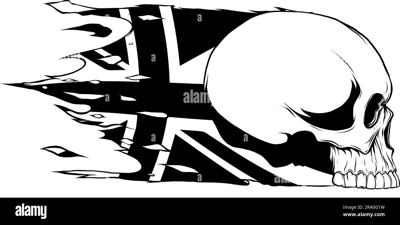 vector illustration of outline human skull design Stock Vector Image ...