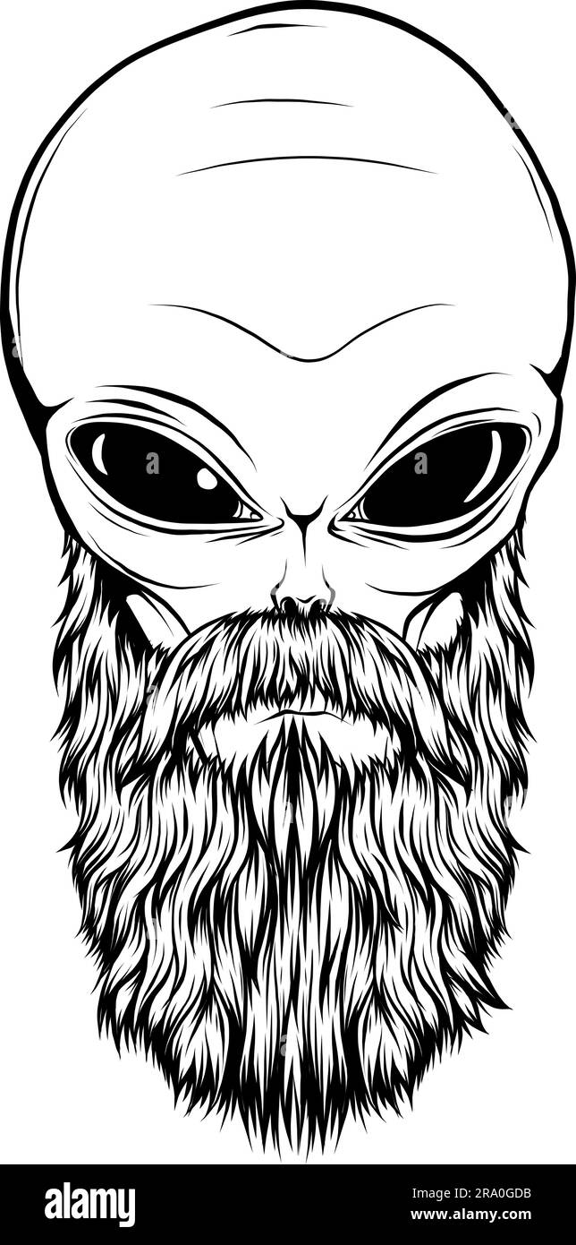 Vector outline alien head vector illustration design Stock Vector Image ...