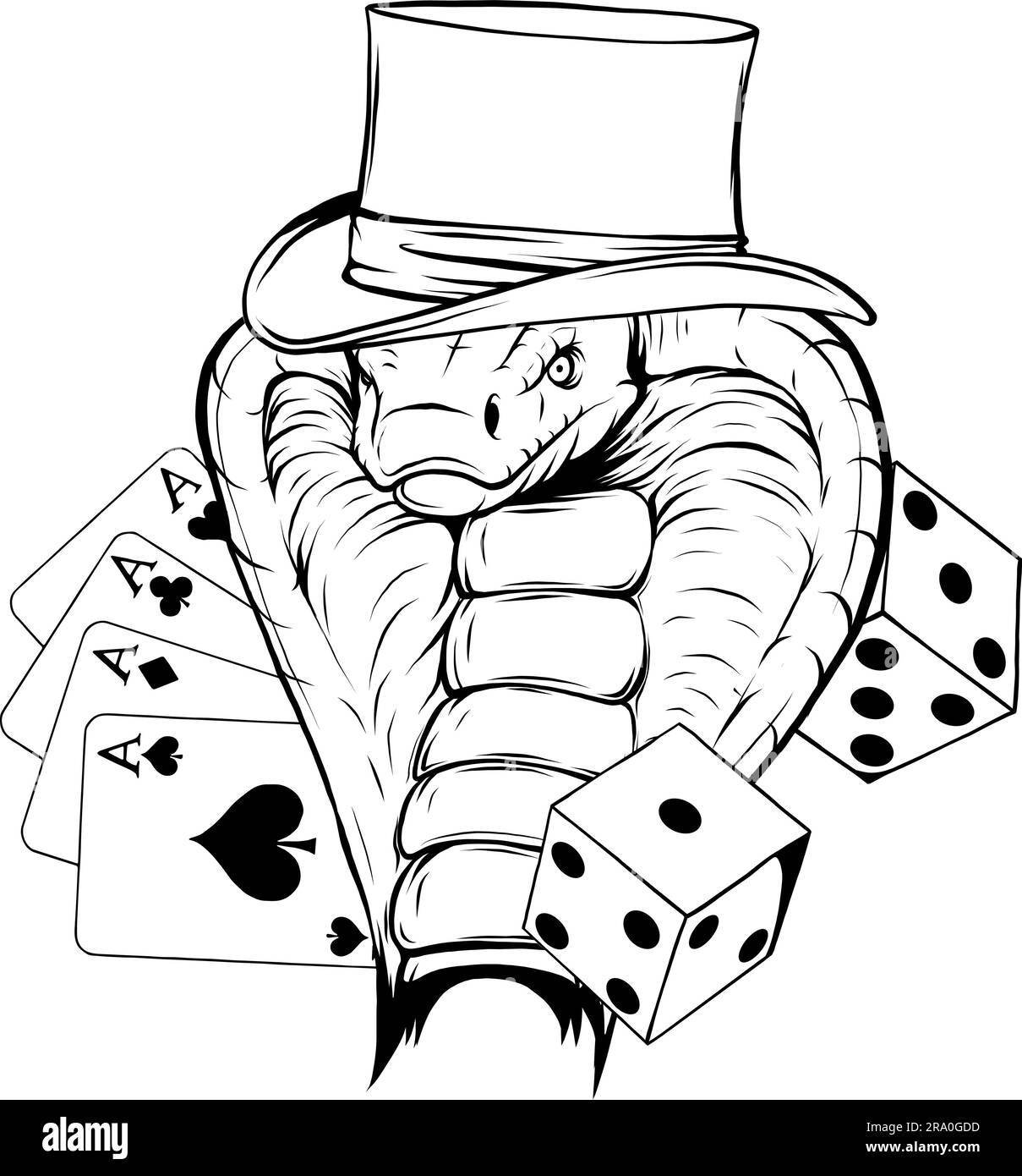 vector illustration of Cobra head in outline Stock Vector Image & Art ...