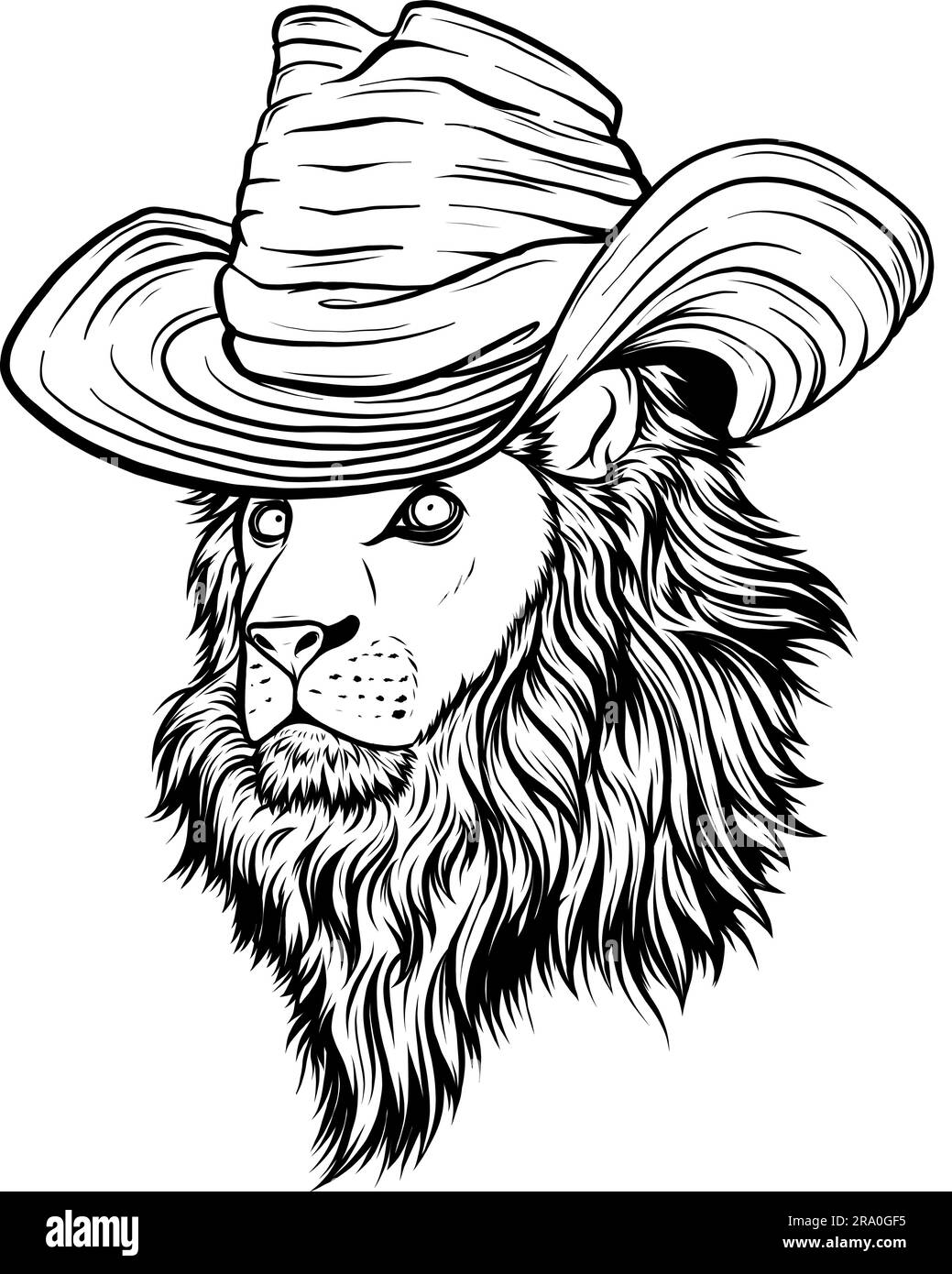 illustration vector of Lion head outline design Stock Vector Image ...