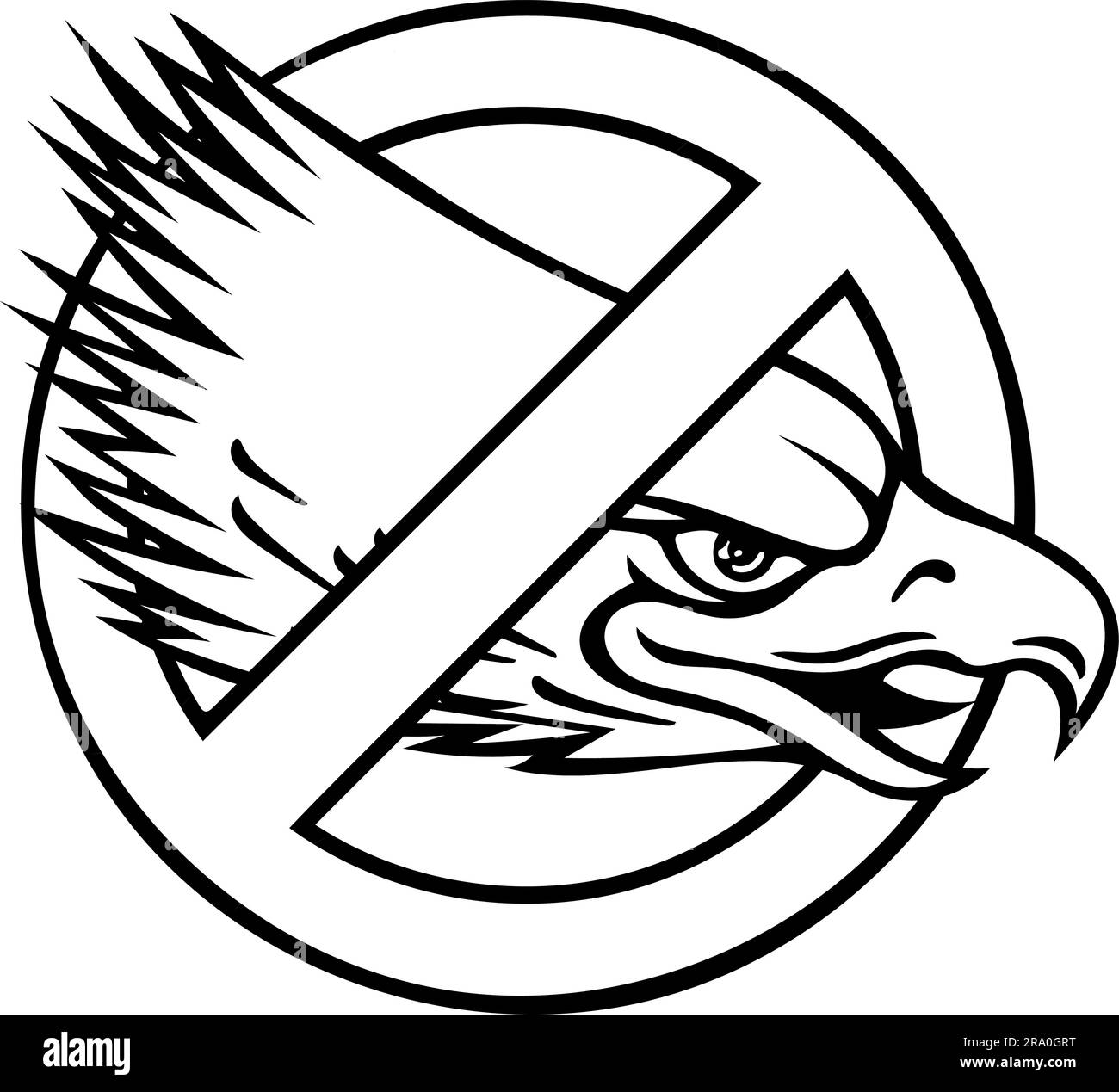 Eagle head in outline style. vector illustration Stock Vector Image ...