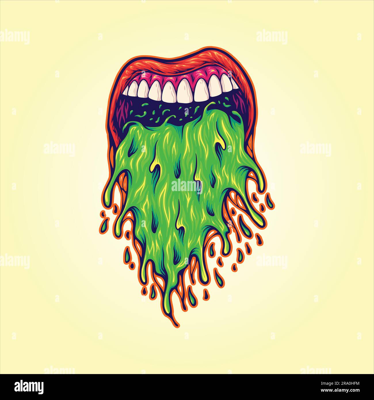 human mouth vomiting nasty liquid logo illustrations vector ...
