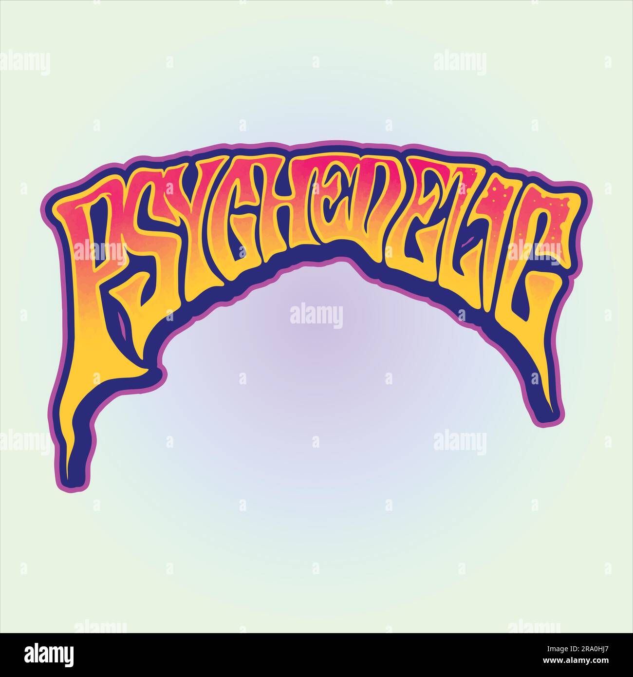 Psychedelic typeface awesome cool text logo illustrations vector ...