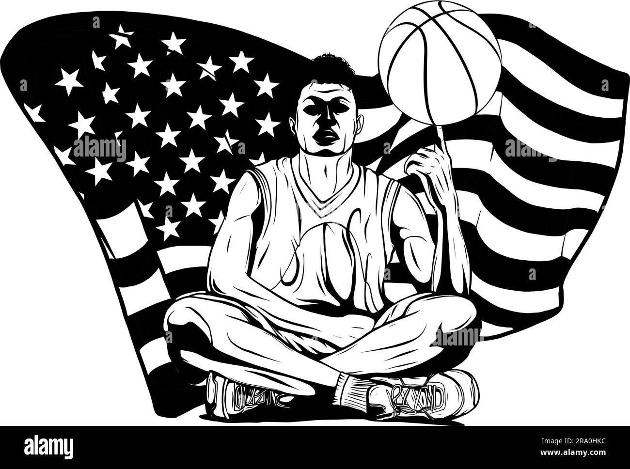 Basketball Player Outline Drawing