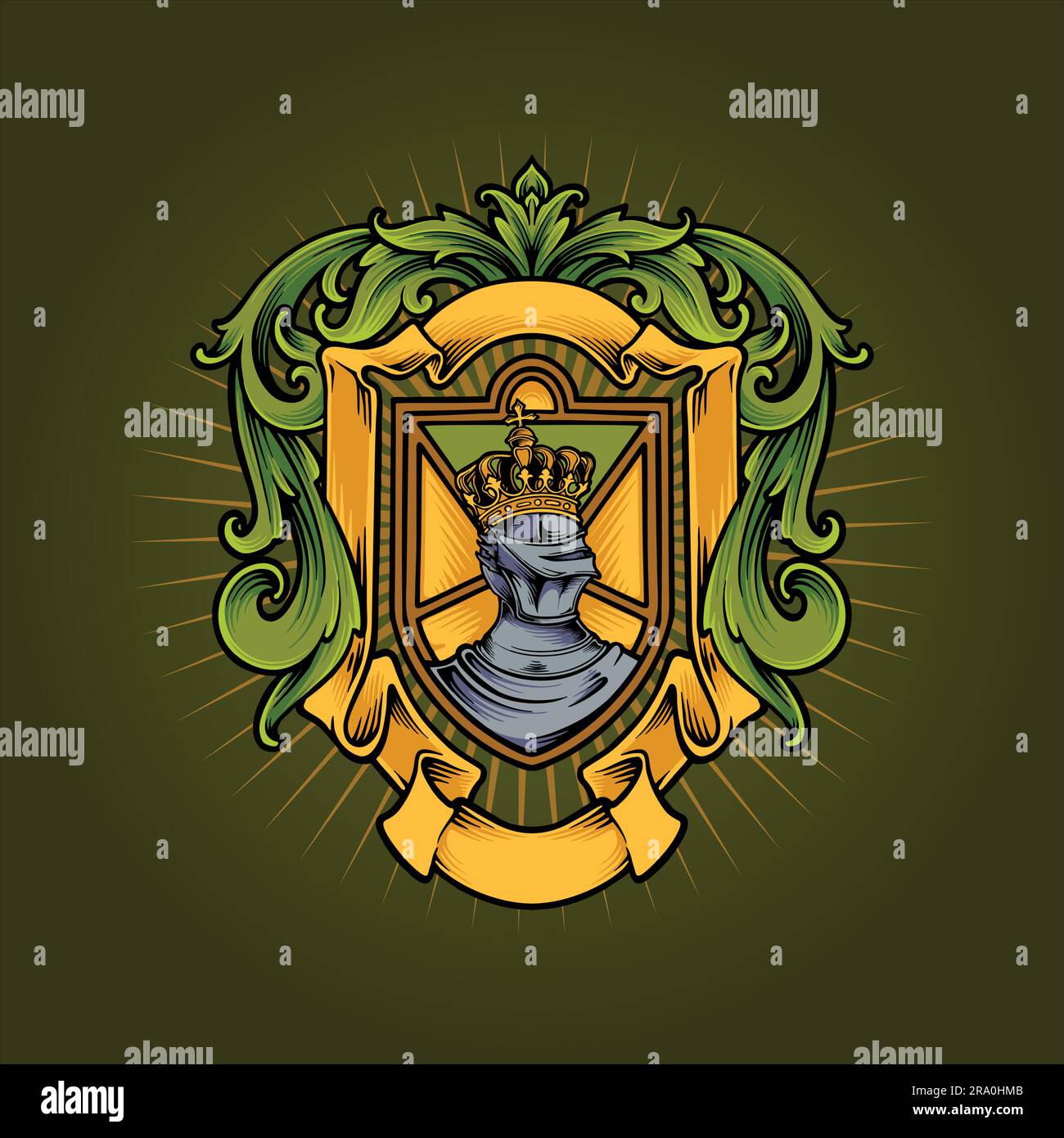 Ornate armor badge of victorian royalty badge vector illustrations for ...