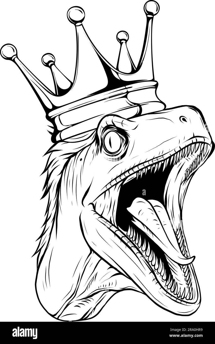 Hand drawn illustration of a raptor dinosaur outline Stock Vector Image ...