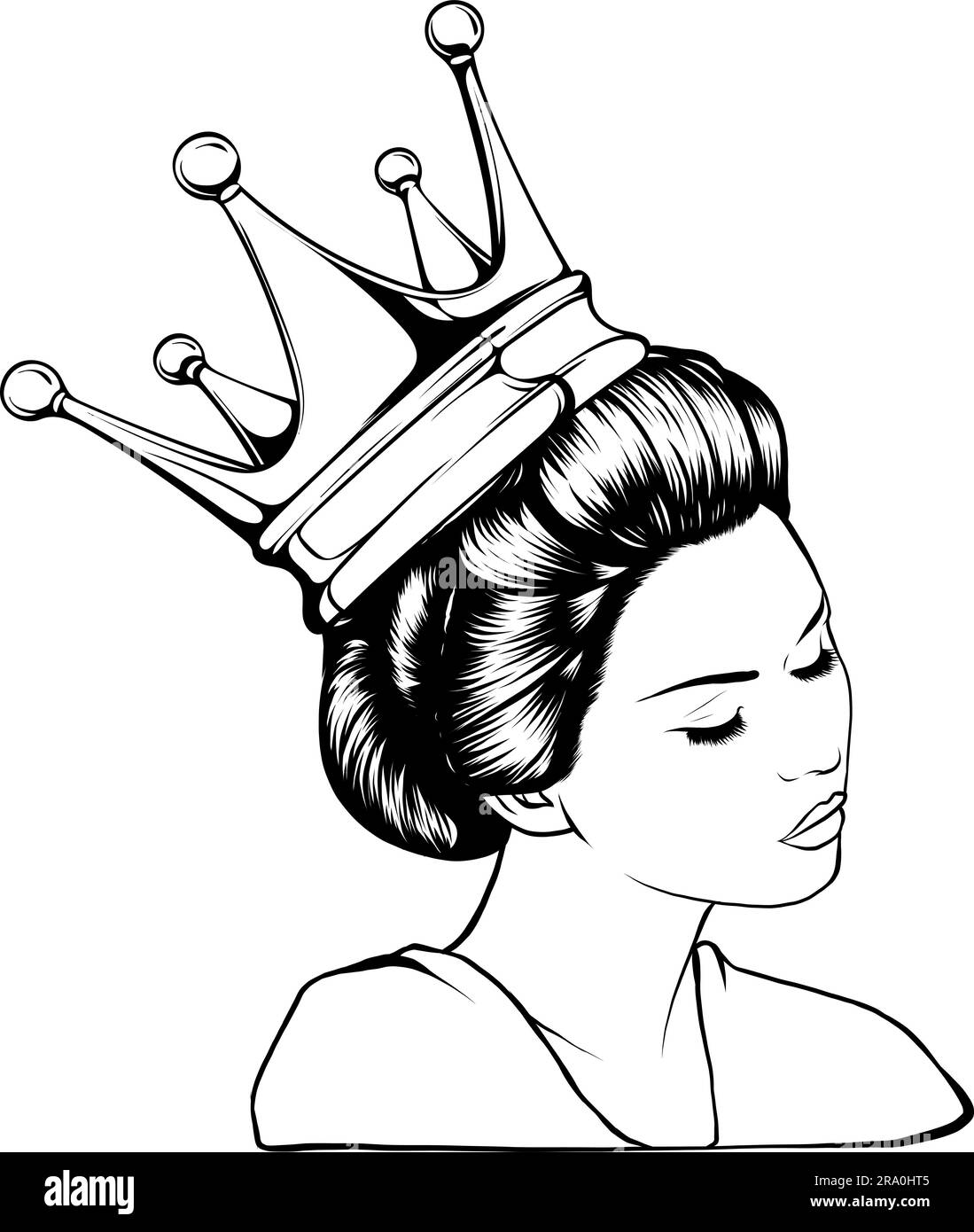 vector illustration of woman geisha outline design Stock Vector Image ...