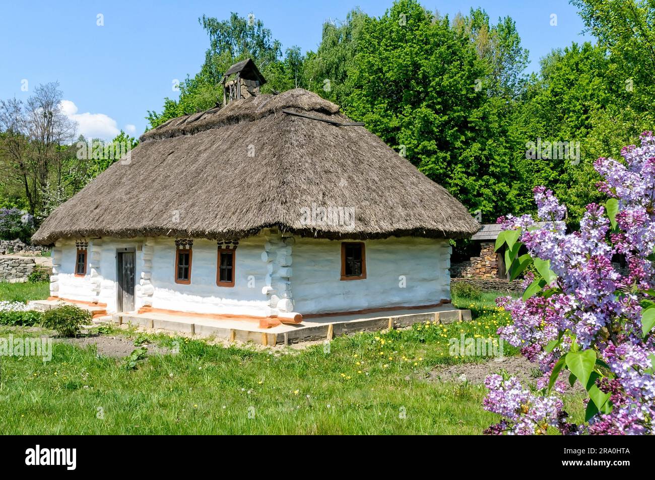 A typical ukrainian antique house, in Pirogovo near Kiev Stock Photo ...