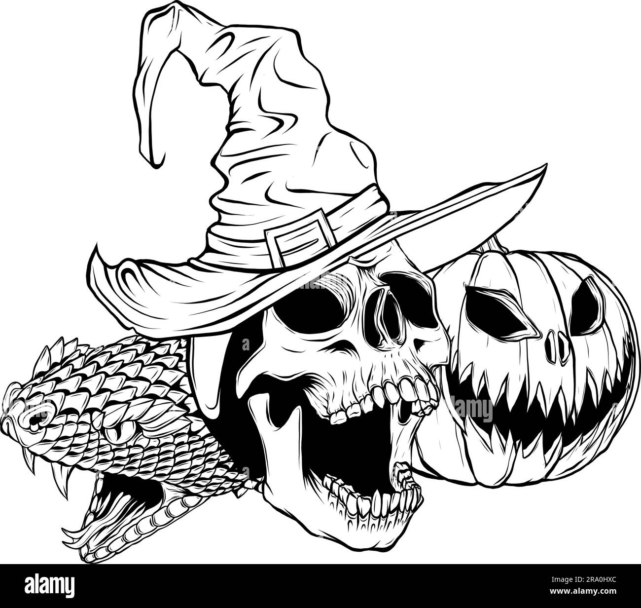 vector illustration of outline human skull design Stock Vector Image ...