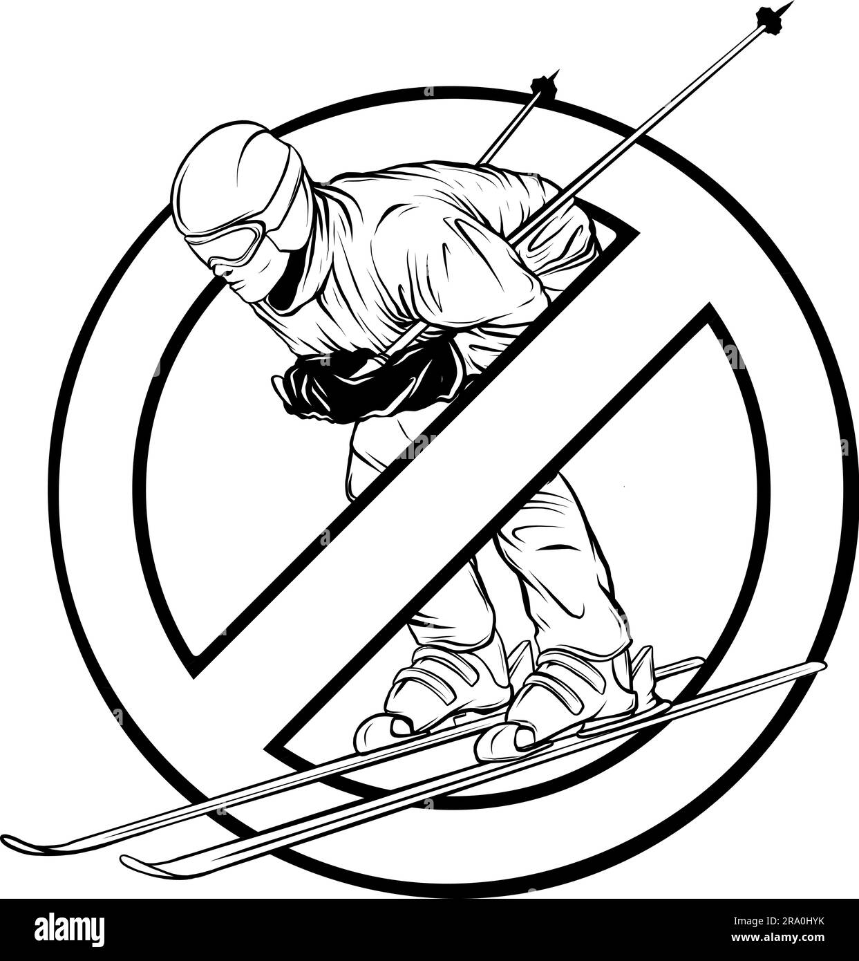 vector illustration of skiern in black outline Stock Vector Image & Art ...