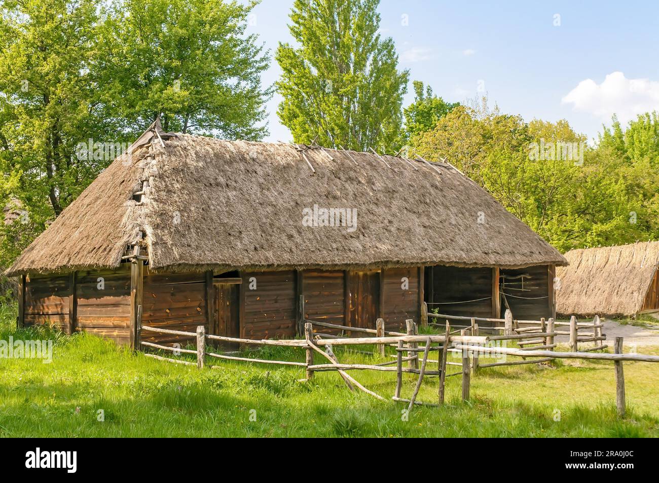 A typical ukrainian antique house, in Pirogovo near Kiev Stock Photo ...