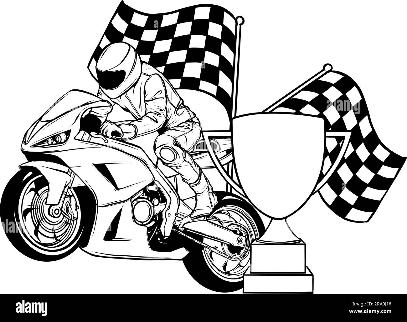 Super bike rider in outline icon vector illustration Stock Vector Image ...