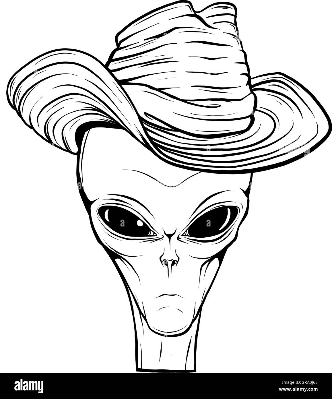 Vector outline alien head vector illustration design Stock Vector Image ...
