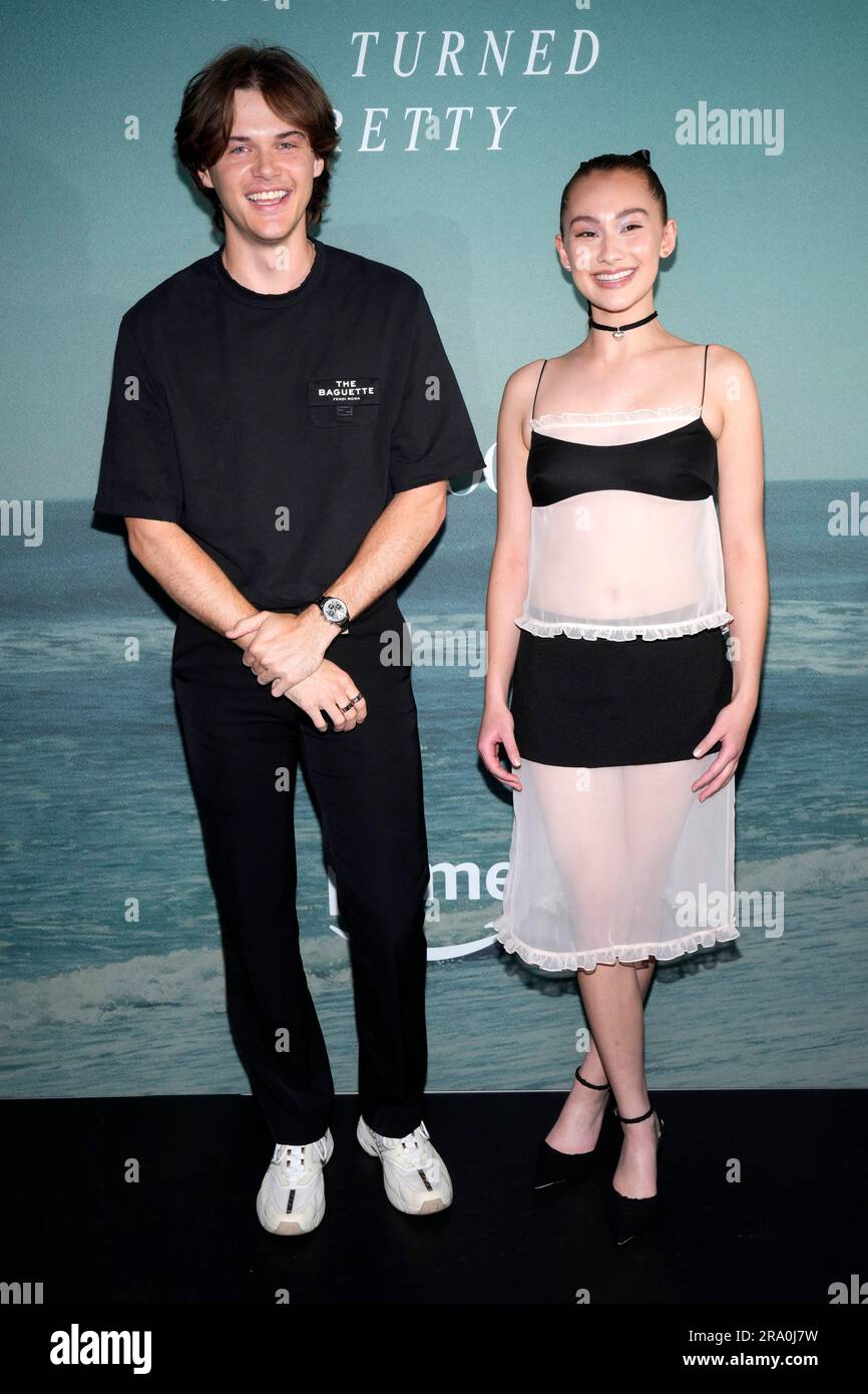 Christopher Briney and Lola Tung attend Prime's "The Summer I Turned Pretty" and Teen Vogue ...