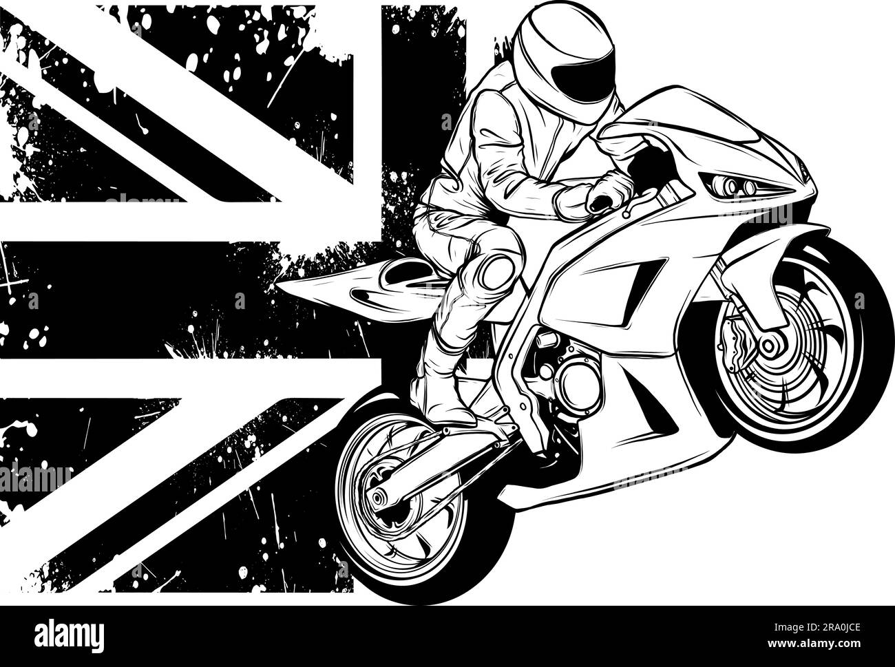 Super bike rider in outline icon vector illustration Stock Vector Image ...