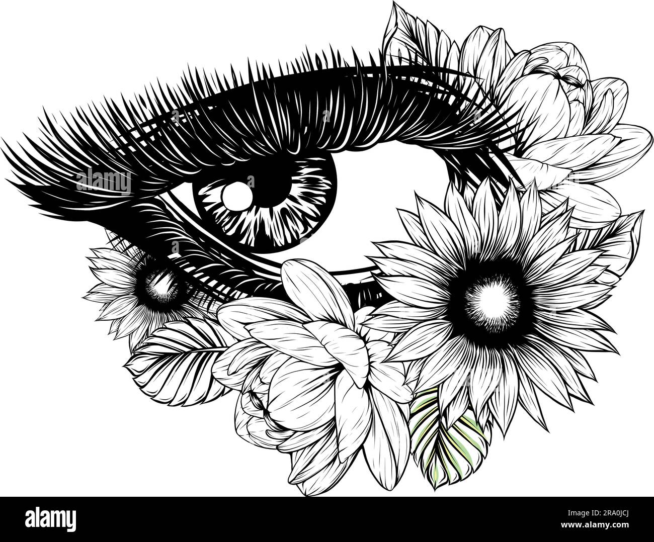 vector illustration of outline woman eye design Stock Vector Image ...