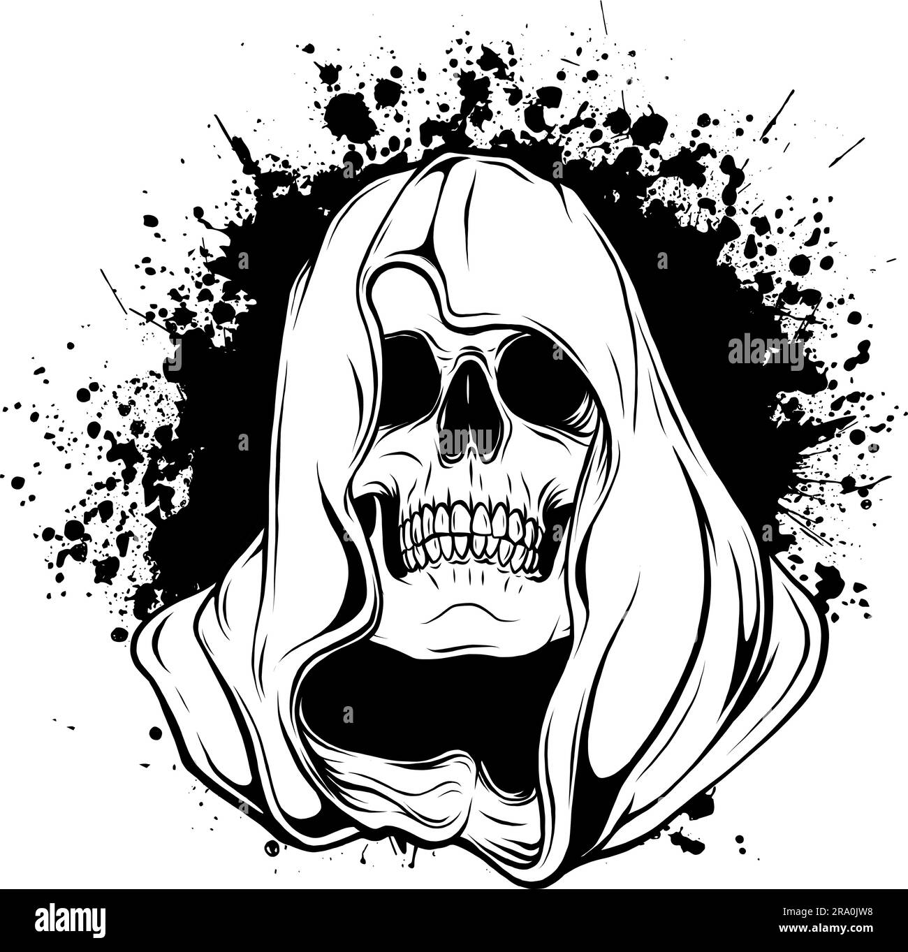 vector illustration of outline human skull design Stock Vector Image ...