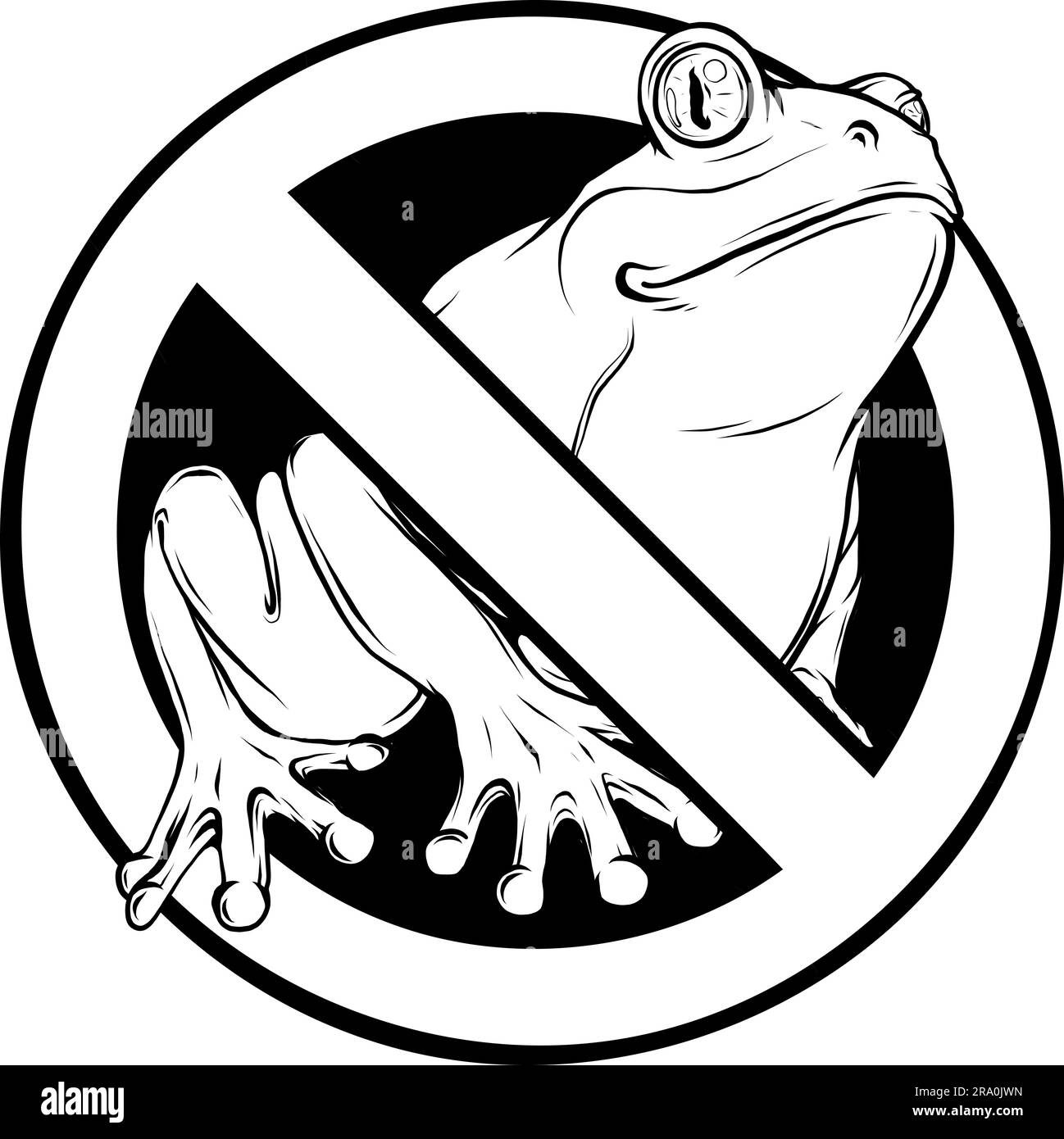 vector frog in black and white outline Stock Vector Image & Art - Alamy
