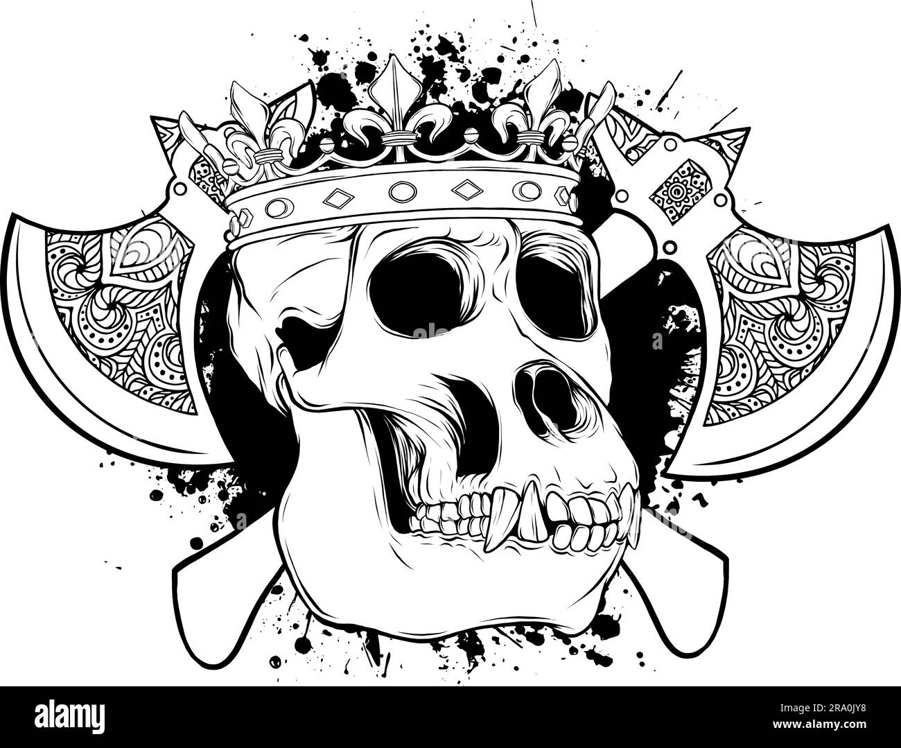 Gorilla monkey skull in black and white outline Stock Vector Image ...