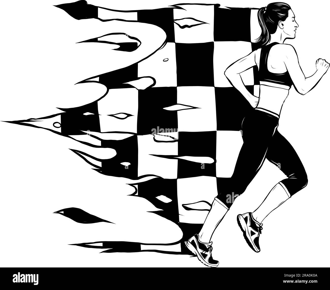 Hand sketch of a running woman vector illustration Stock Vector Image ...