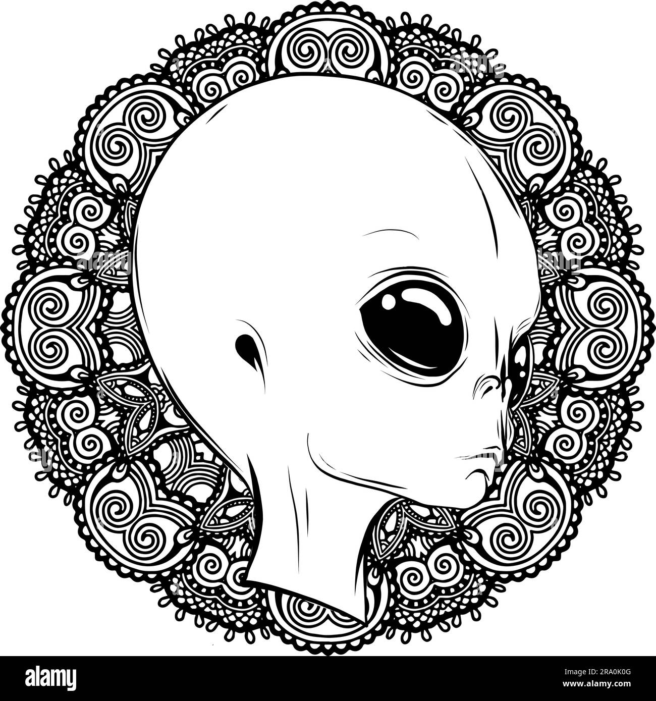 Vector outline alien head vector illustration design Stock Vector Image ...