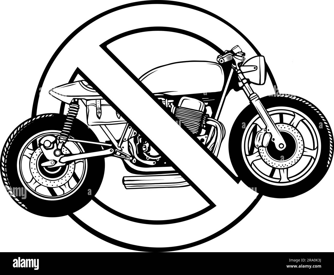 Cafe racer motorcycle bike outline vector illustration Stock Vector ...